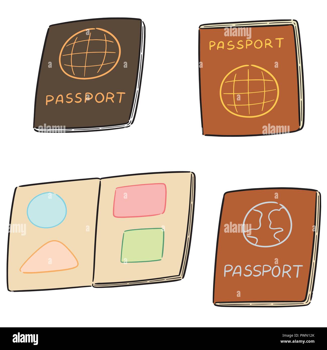 vector set of passport Stock Vector Image & Art - Alamy