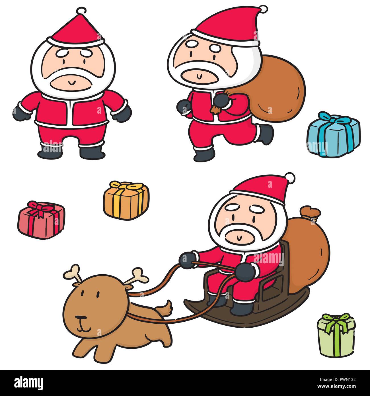 vector set of santa claus Stock Vector Image & Art - Alamy