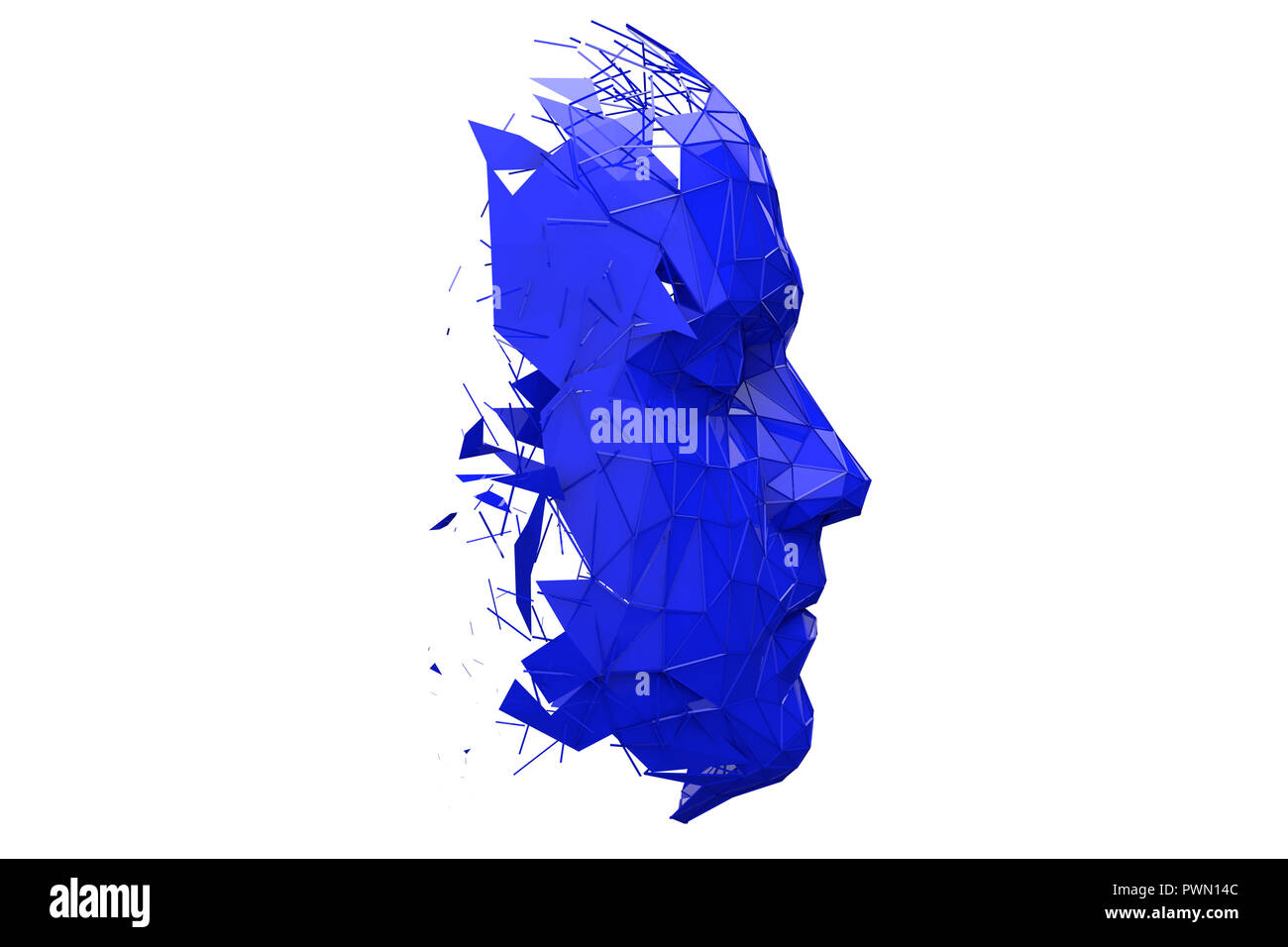 Artificial Intelligence concept. Human head made fom connected lines ...