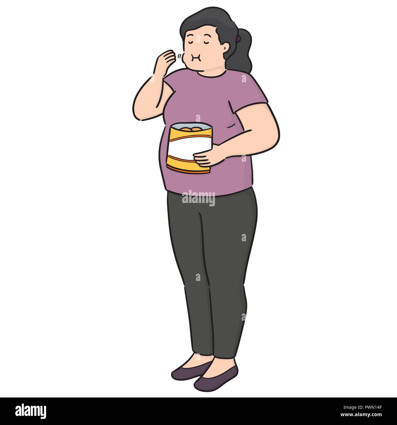 vector of woman eating snack Stock Vector Image & Art - Alamy