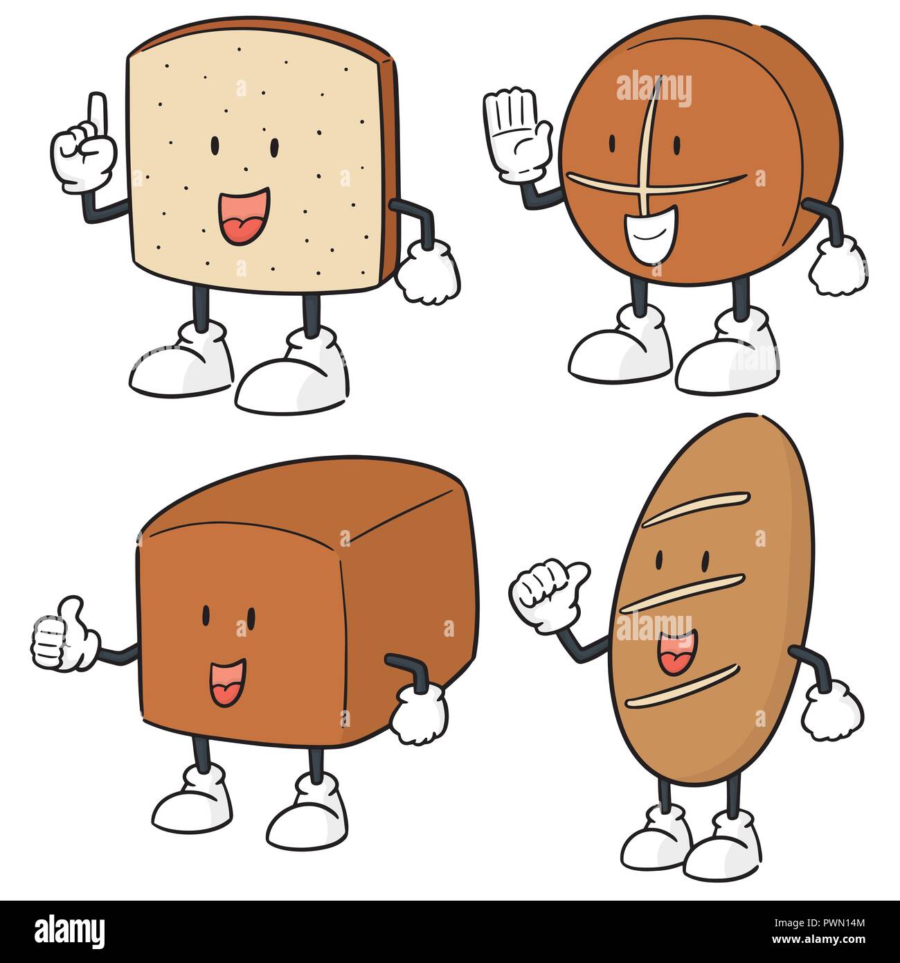 vector set of bread cartoon Stock Vector Image & Art - Alamy