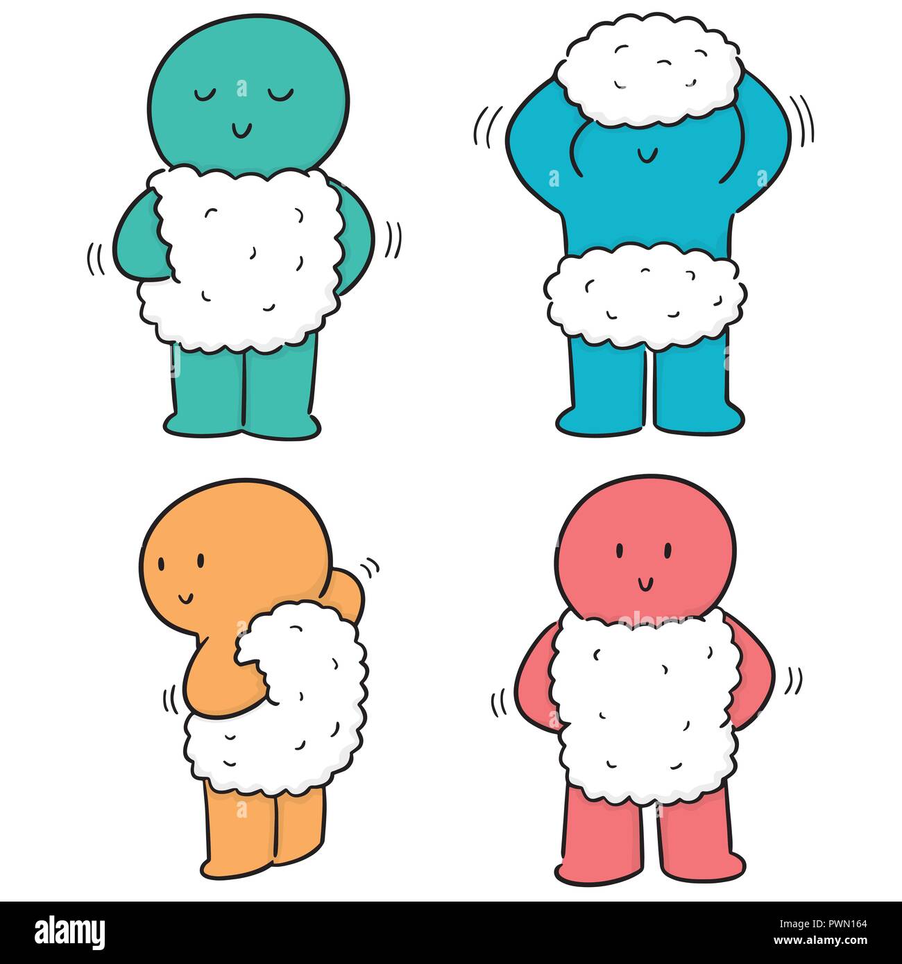 vector set of men bathing Stock Vector Image & Art - Alamy