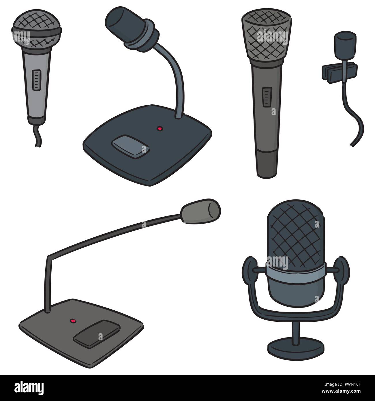 vector set of microphone Stock Vector Image & Art - Alamy