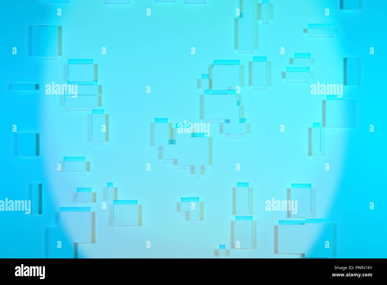 Colorful 3D rendering. With soft shadow, rectangle or square, plain ...