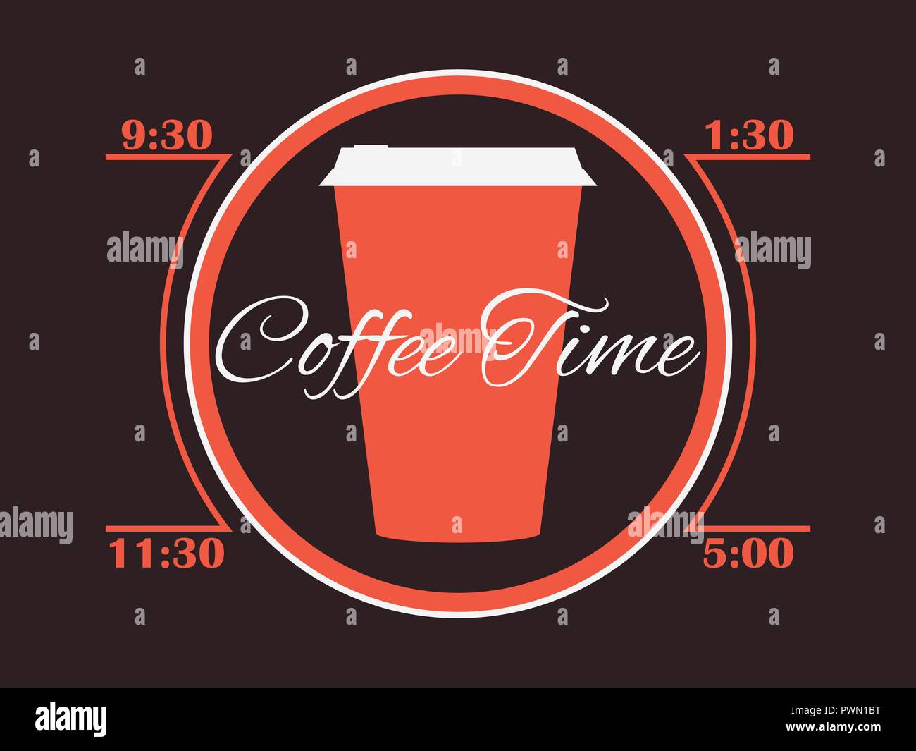 Coffee time. Cup of coffee. Infographics poster. Vector illustration ...