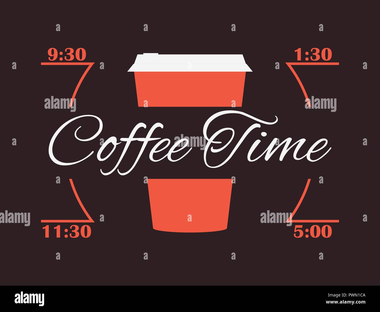 Coffee time. Cup of coffee. Infographics poster. Vector illustration ...