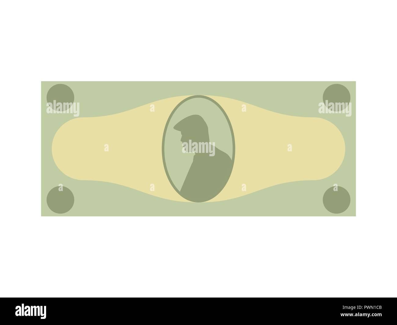 Cash, green banknote with a portrait. Money on a white background ...