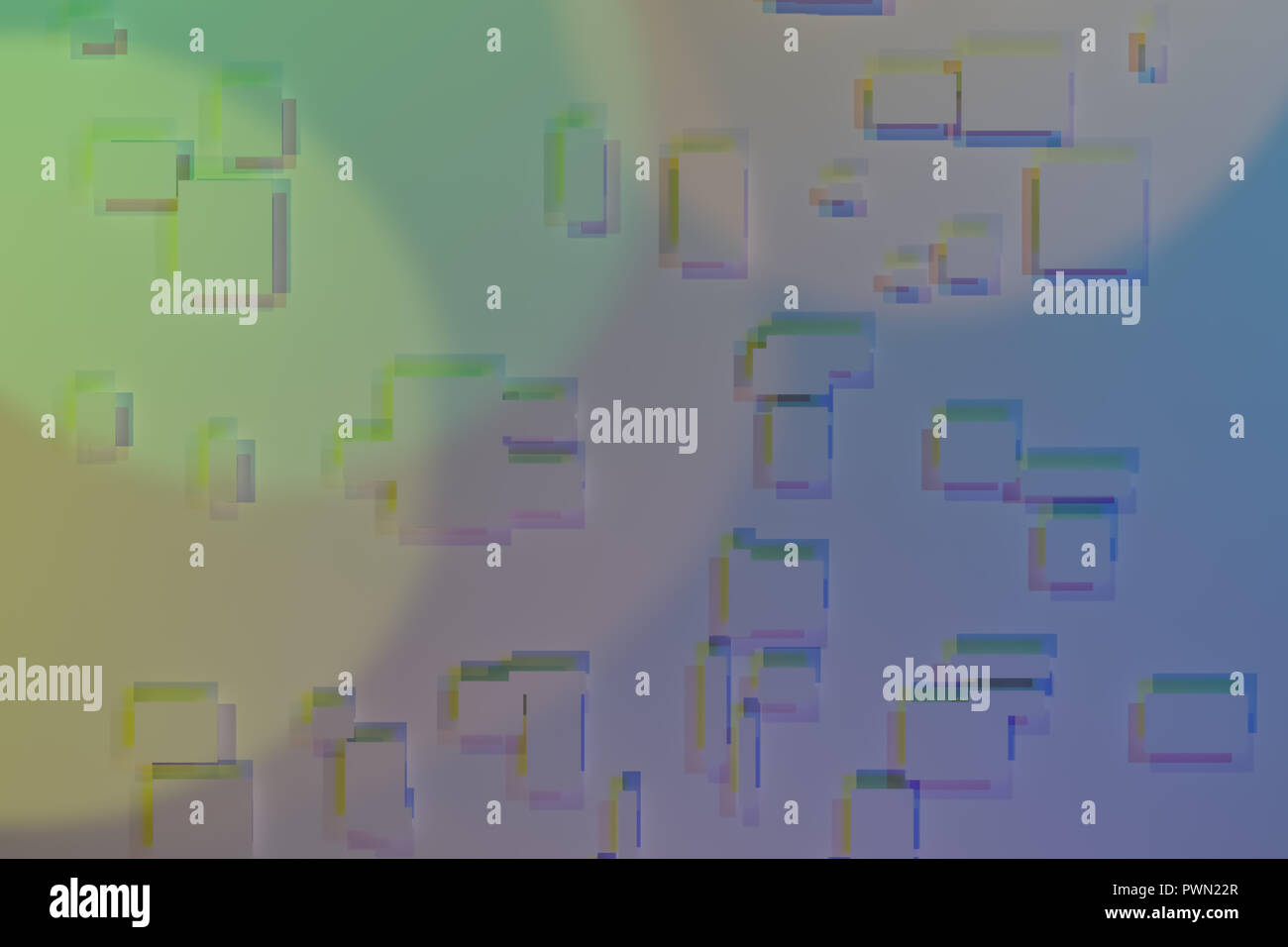 Colorful 3D rendering. With soft shadow, rectangle or square, plain ...