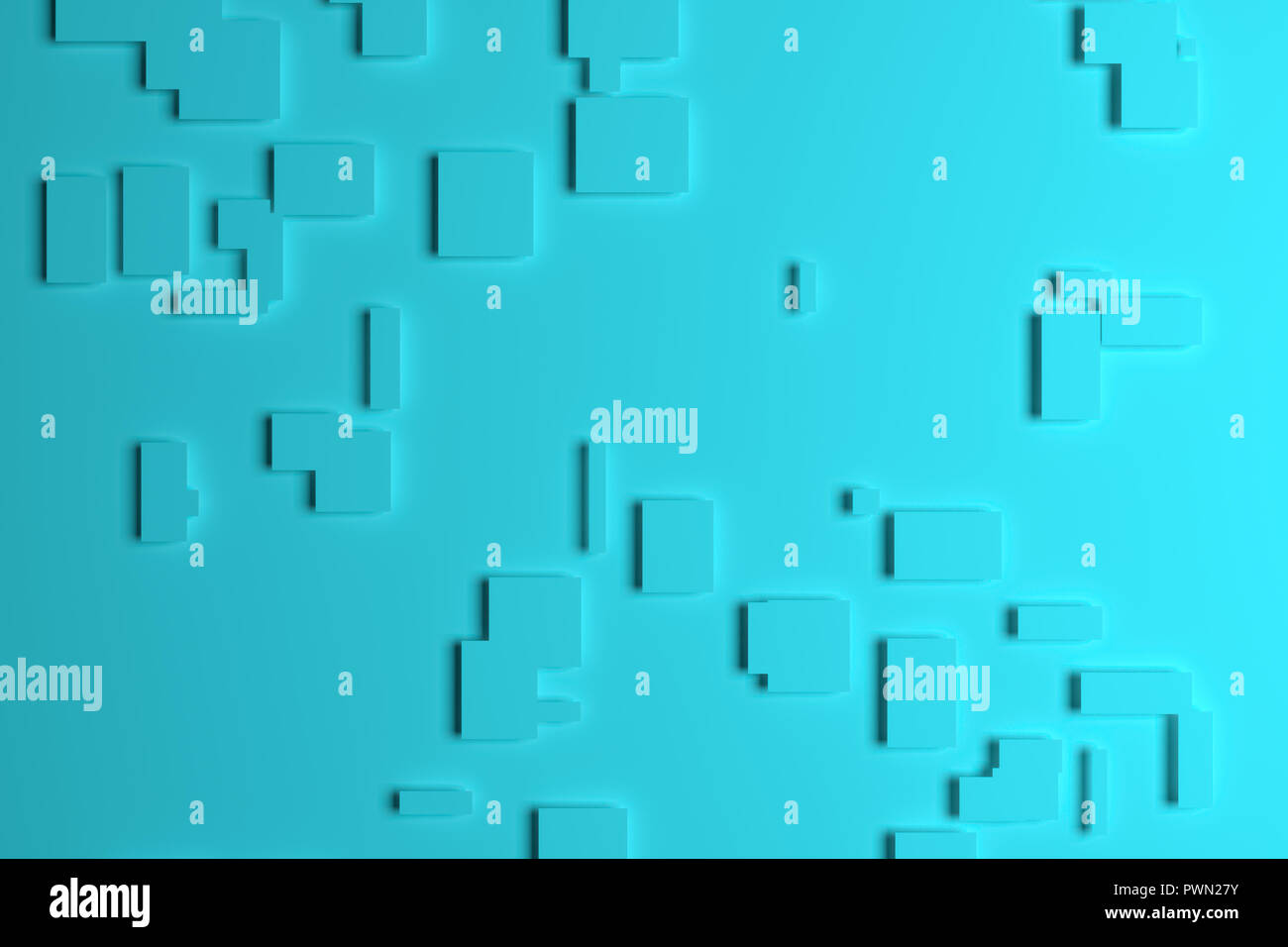 Colorful 3D rendering. With soft shadow, rectangle or square, plain ...