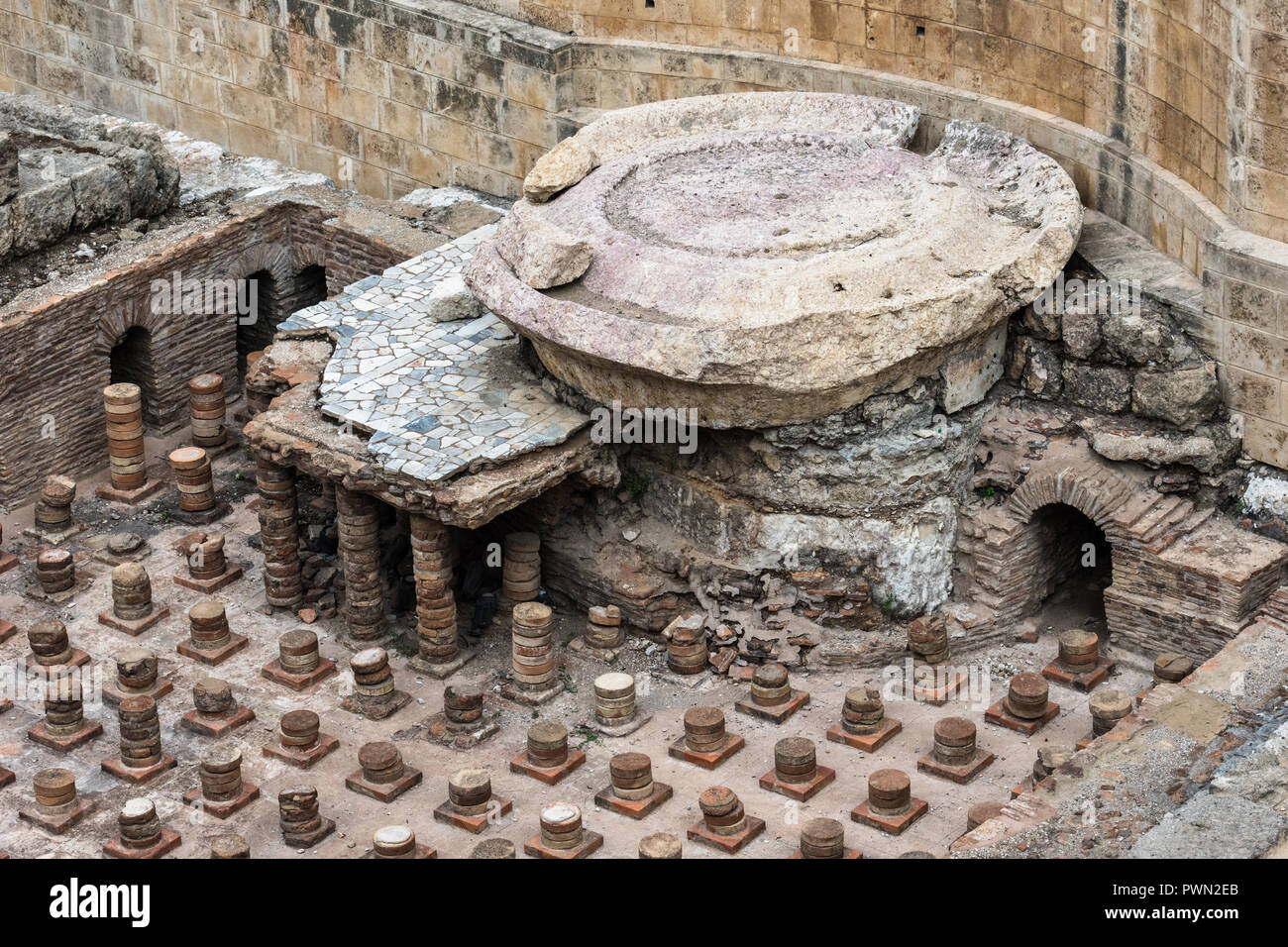 Roman Berytus (Roman Baths) ruins in downtown Beirut Central District ...