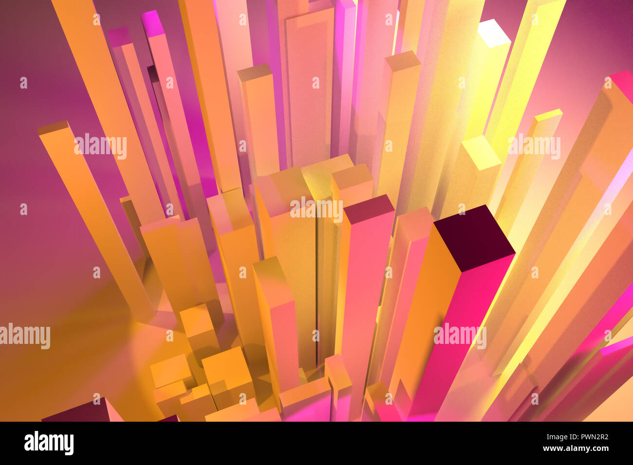3D rendering. Background abstract, pillar block or shapre colorful ...