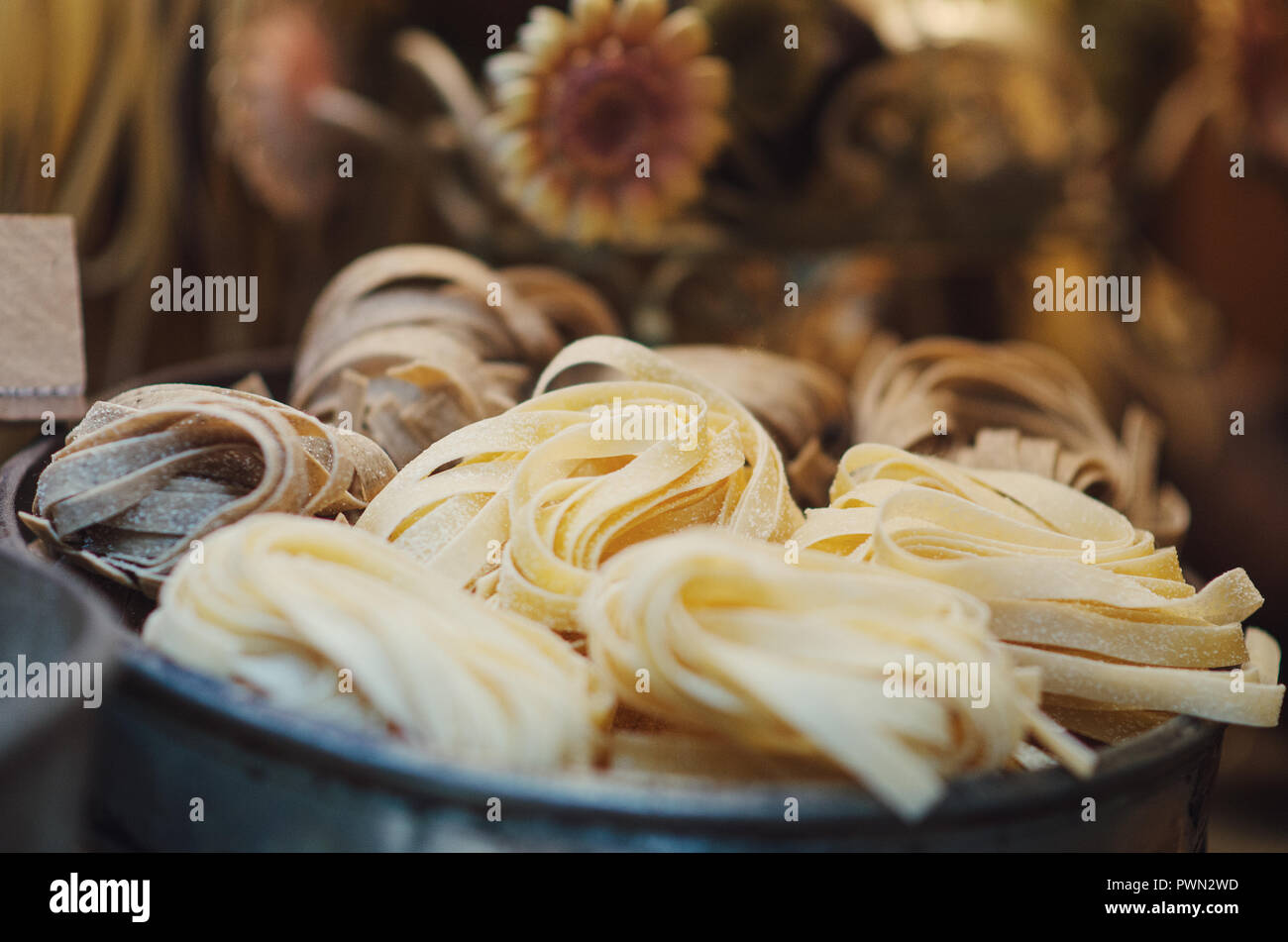 raw pasta in a store in Italy Stock Photo - Alamy
