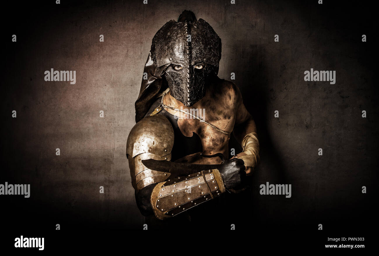 Portrait of a barbarian warrior Stock Photo - Alamy
