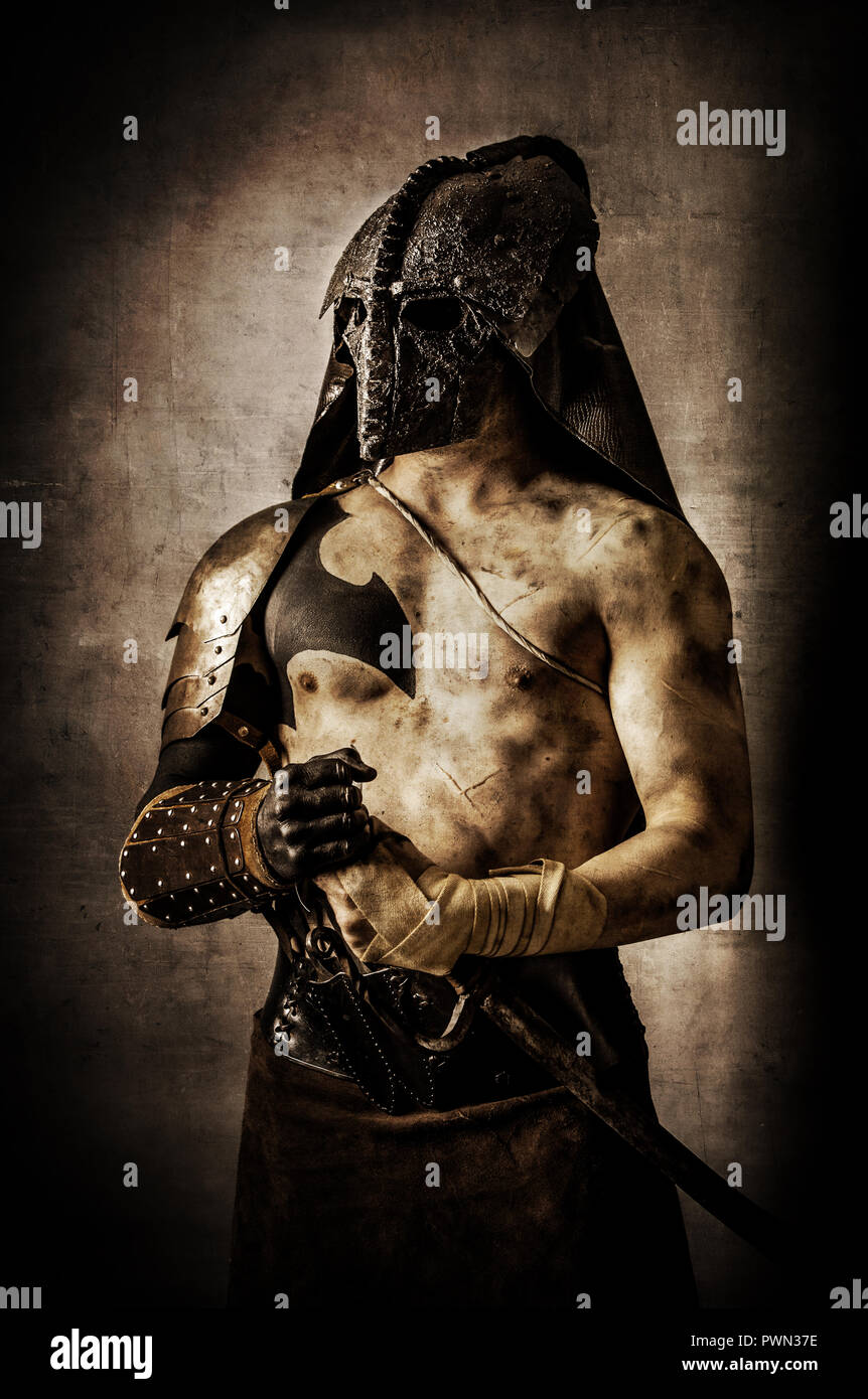 Portrait of a barbarian warrior Stock Photo - Alamy