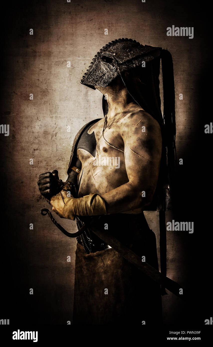 Portrait of a barbarian warrior Stock Photo - Alamy