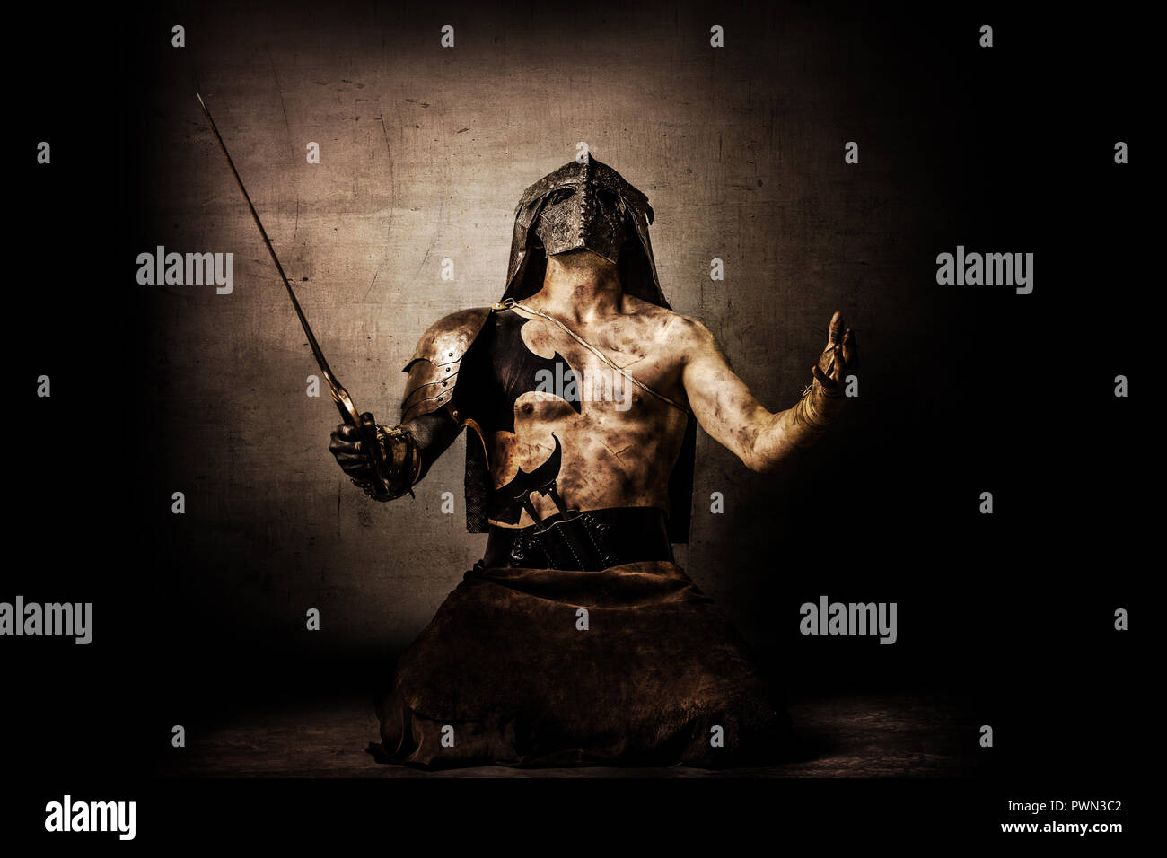 Portrait of a barbarian warrior Stock Photo - Alamy