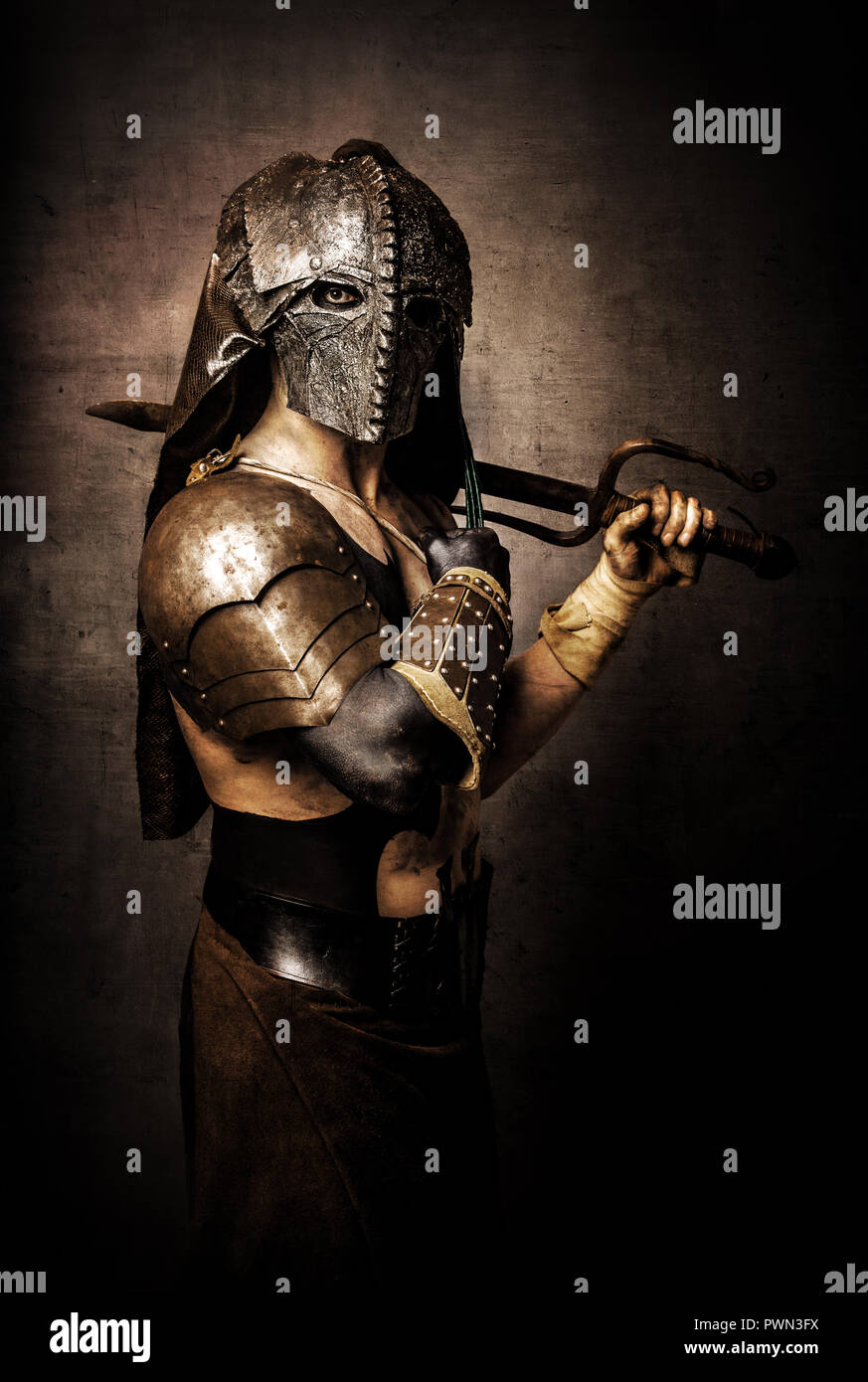 Portrait of a barbarian warrior Stock Photo - Alamy