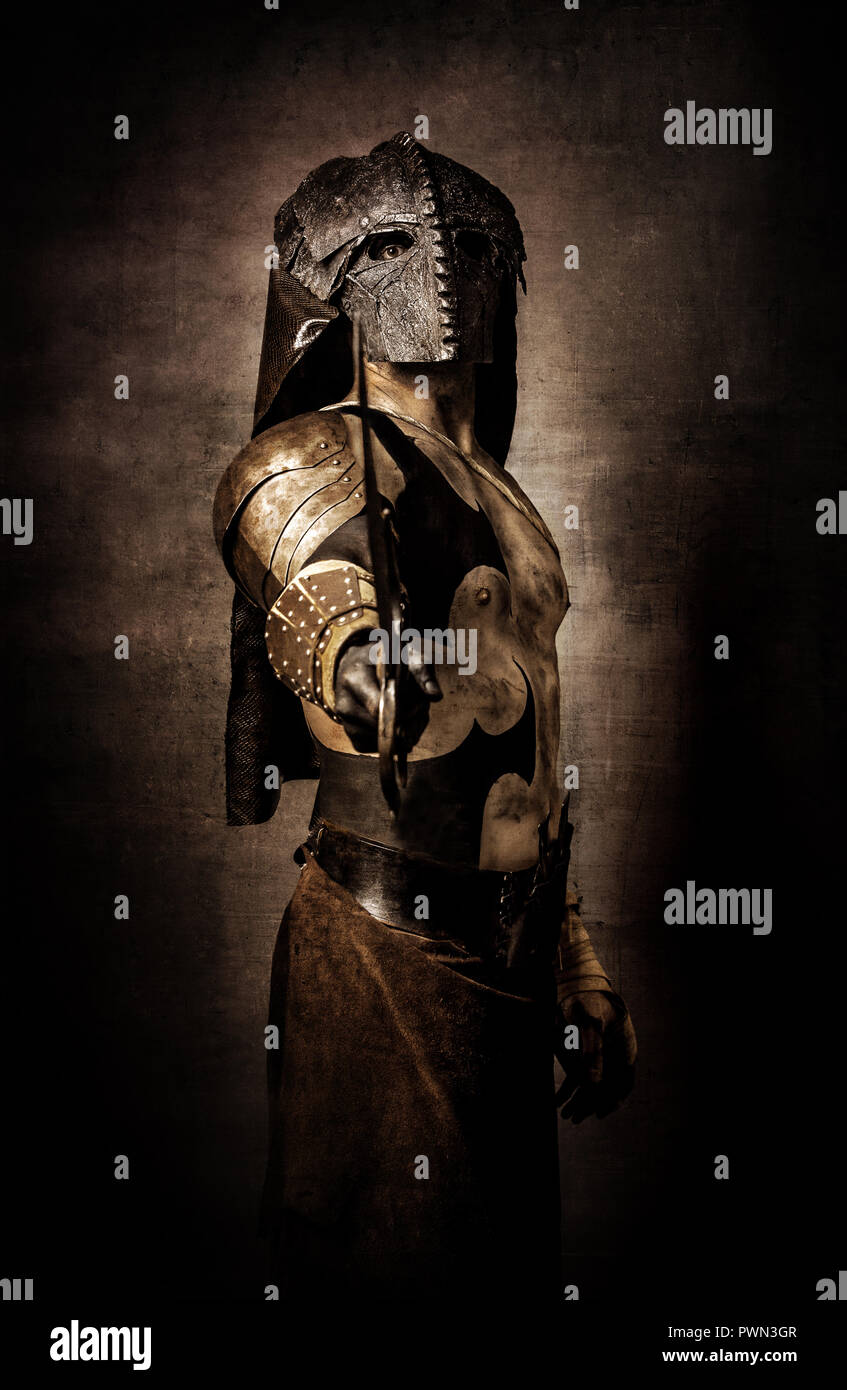 Portrait of a barbarian warrior Stock Photo - Alamy