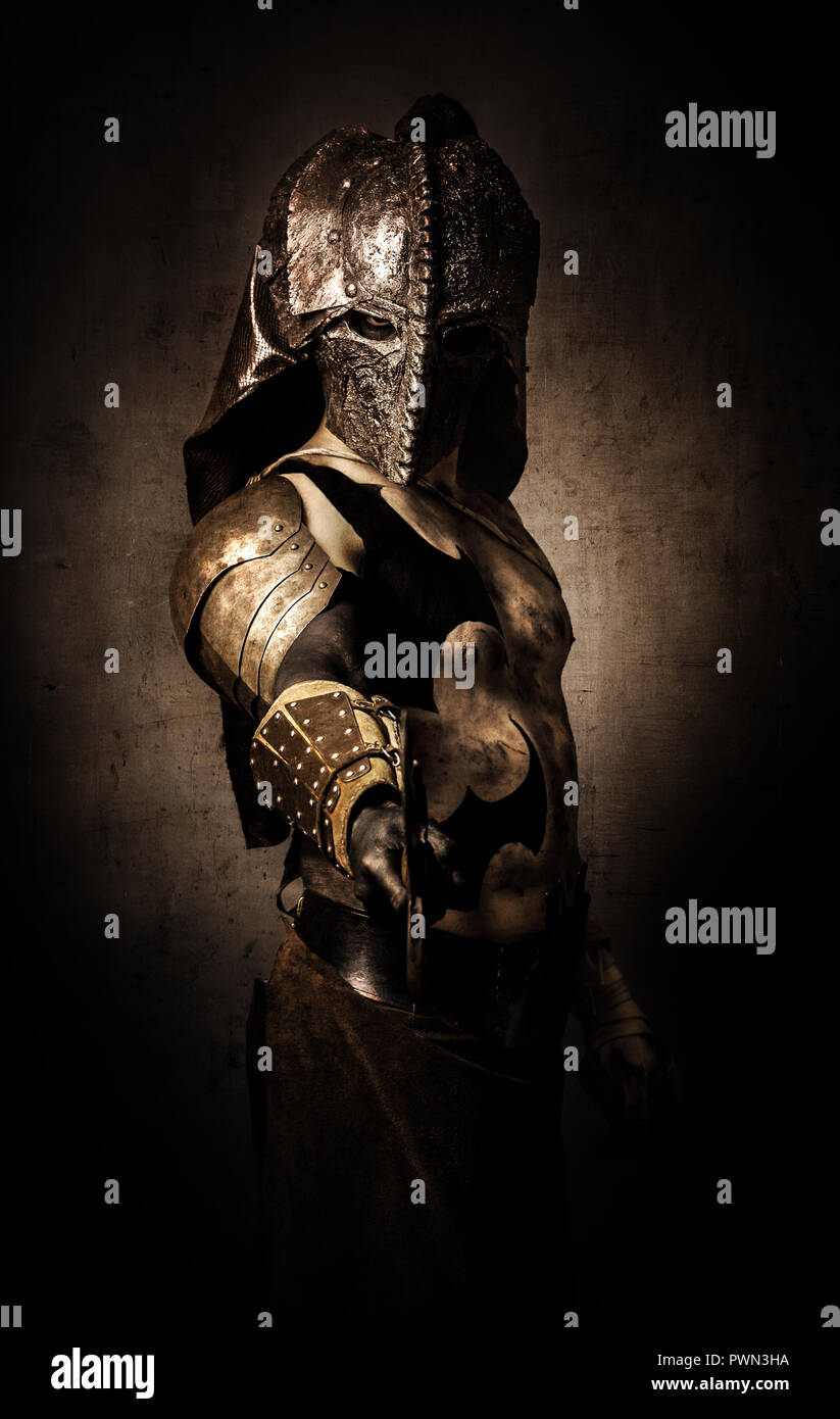Portrait of a barbarian warrior Stock Photo - Alamy