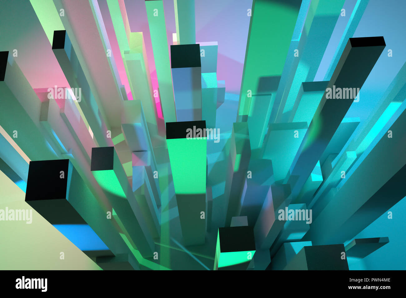 3D rendering. Background abstract, pillar block or shapre colorful ...