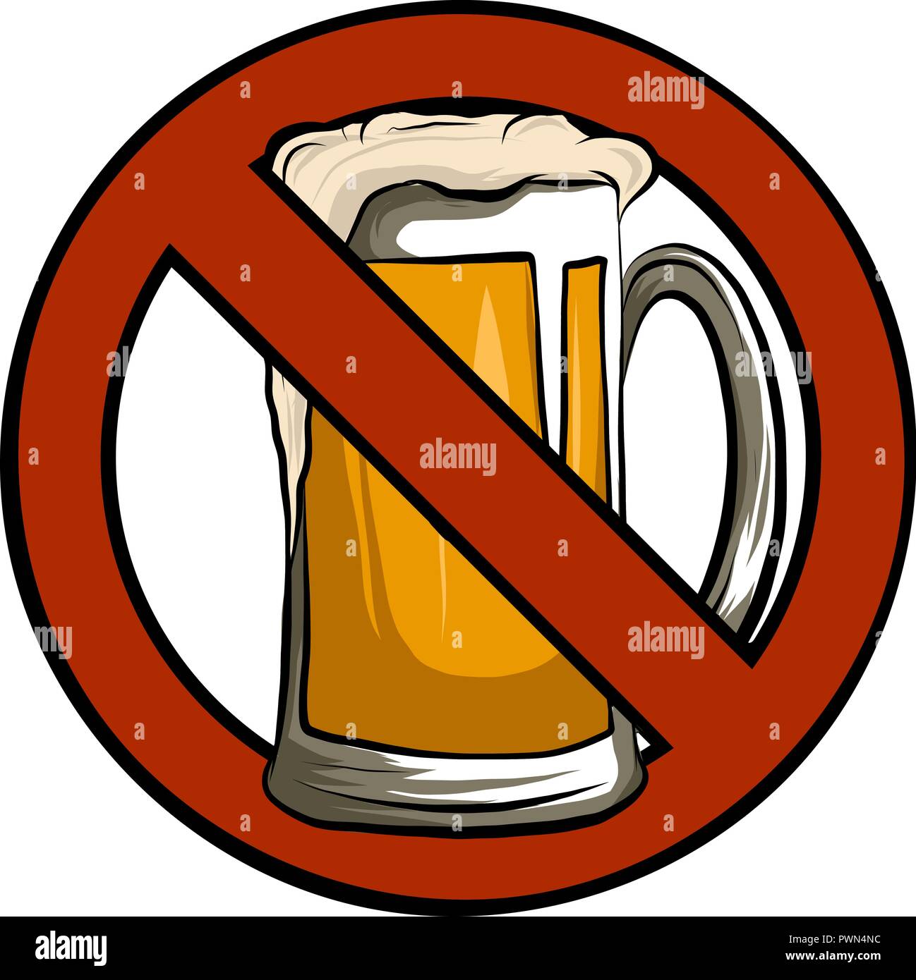 Vector No Beer Sign Isolated illustration with white background Stock ...