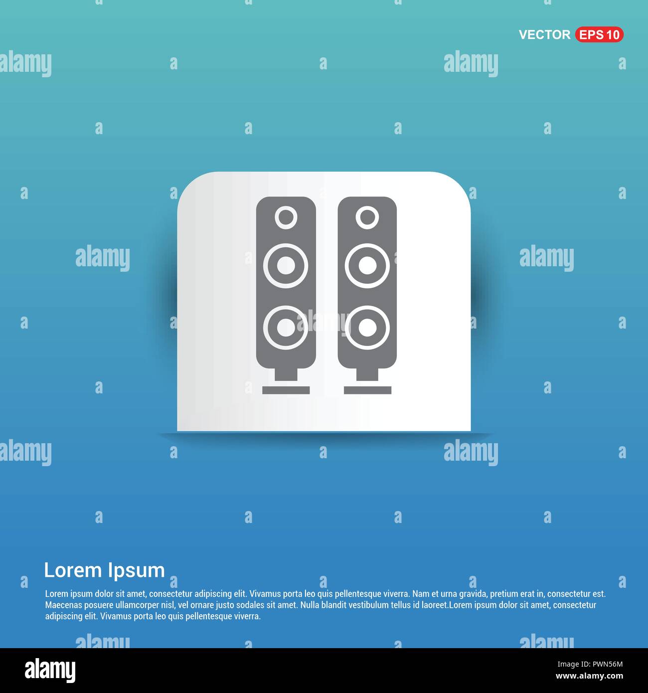 Sound speaker icon - Blue Sticker button Stock Vector Image & Art - Alamy