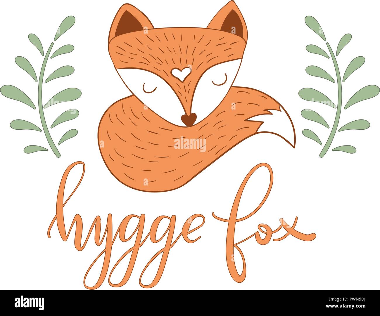 Scandinavian sleepy fox Stock Vector Image & Art - Alamy