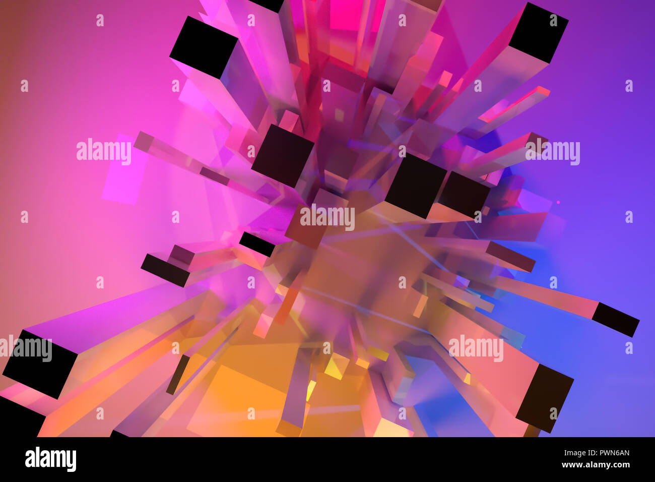 Colorful lighting, block or shapre, pillar. Decorative, illustrations ...