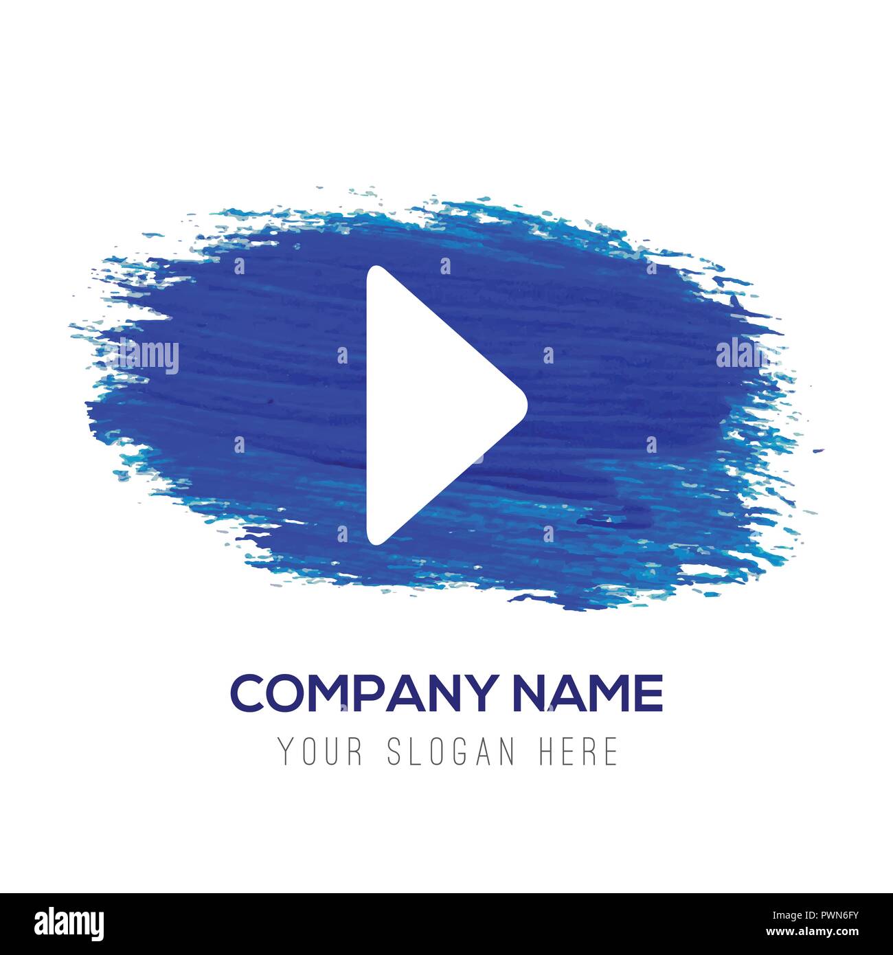 Play Button Icon - Blue watercolor background Stock Vector Image & Art ...