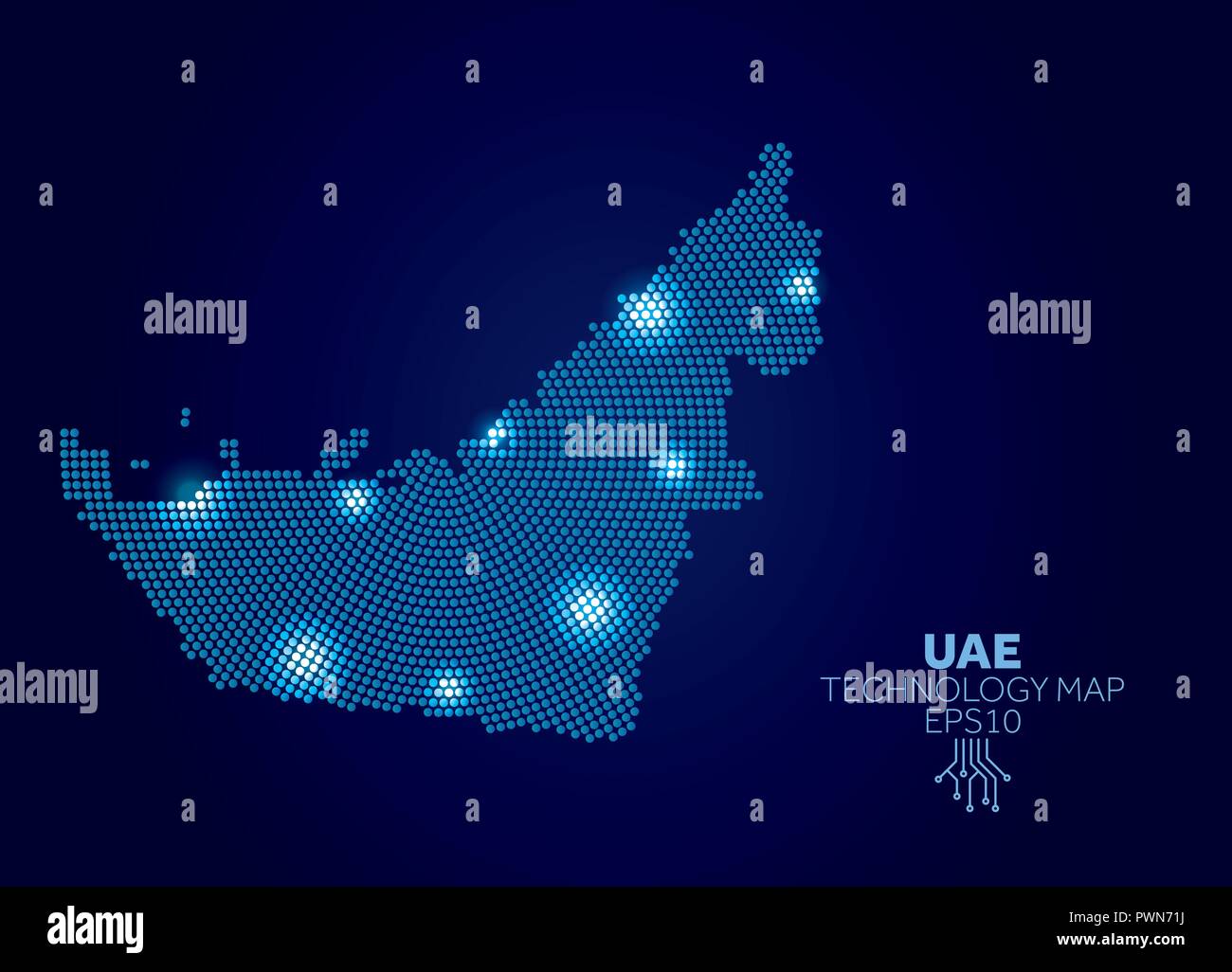 Uae map futuristic united arab Stock Vector Images - Alamy