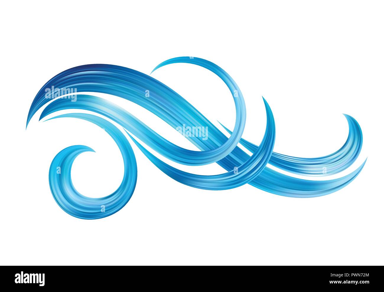 Abstract background with color fantastic waves and floral scrolls ...