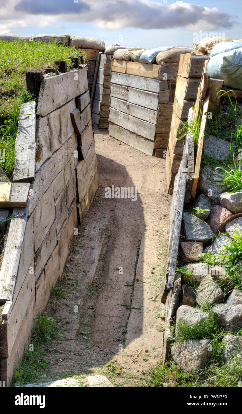 Reconstructed frontline full profile trench at the forefront Stock ...