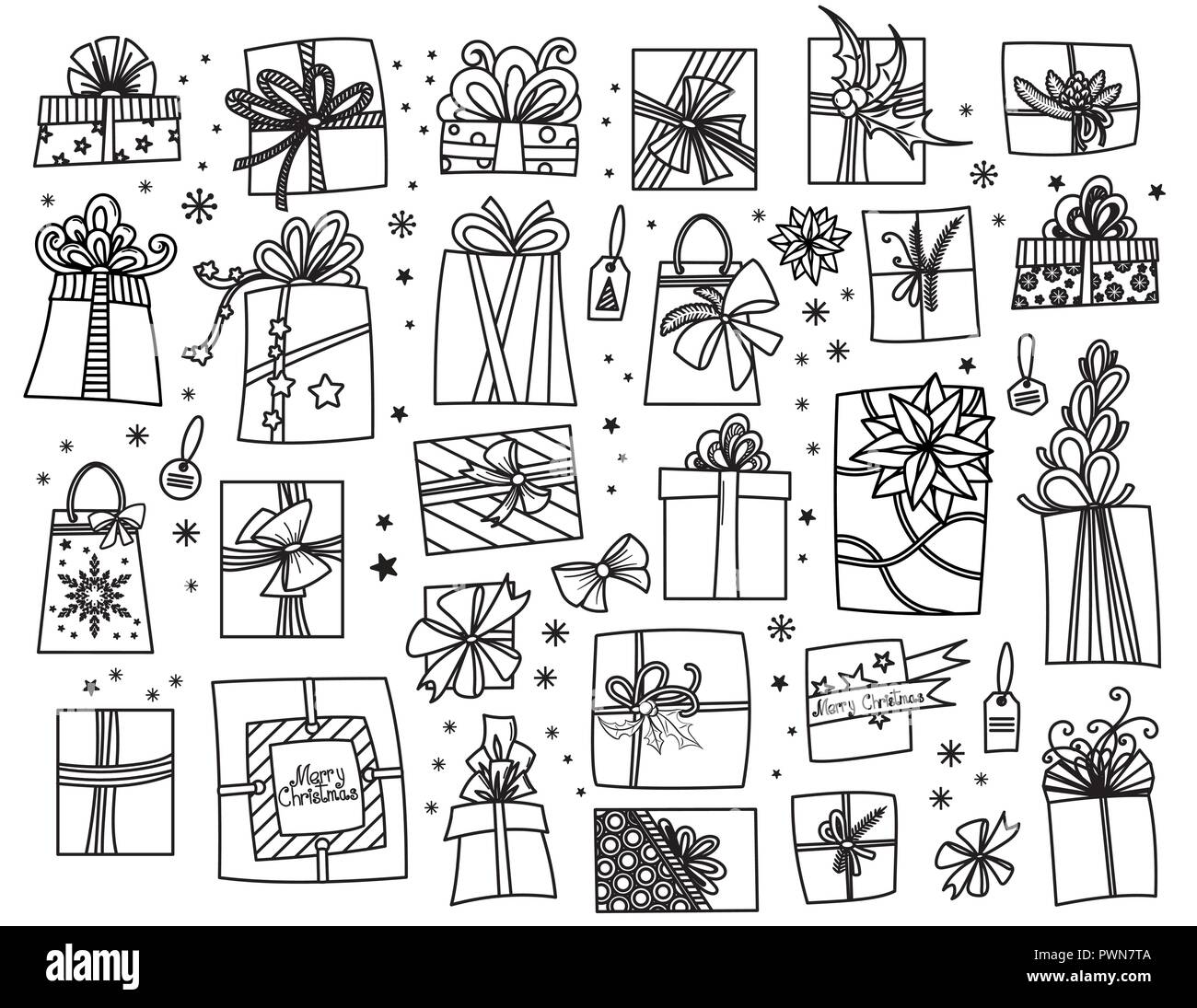 Black white bow set Stock Vector Images - Alamy