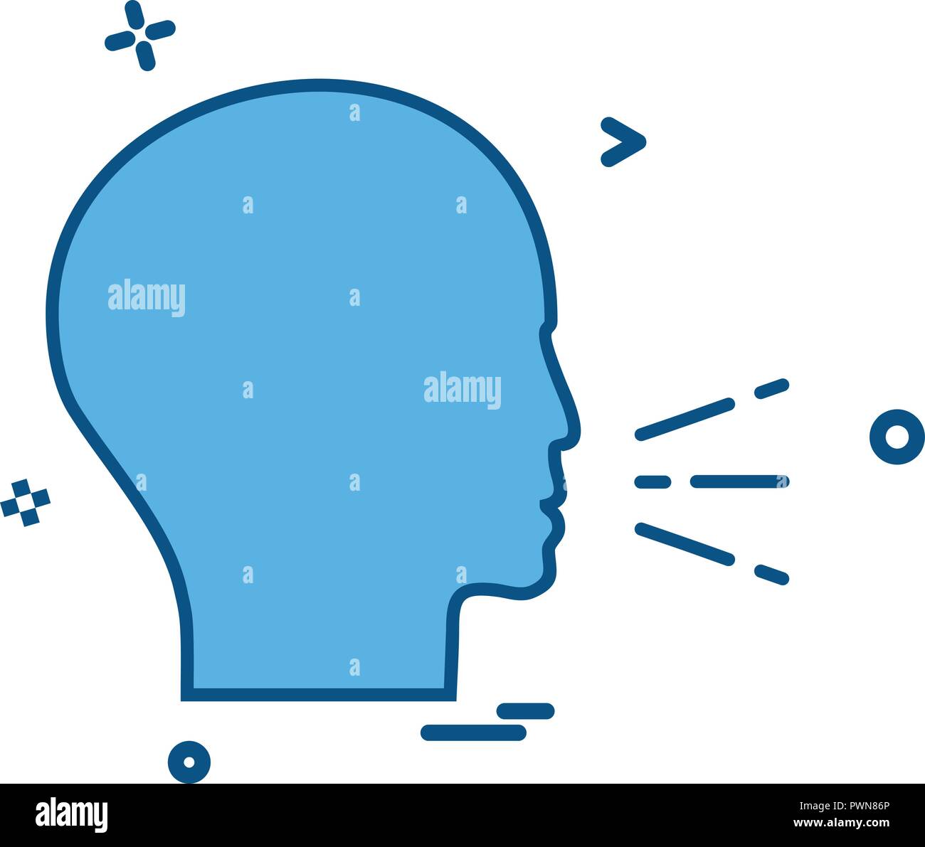 man speaking sound waves talking volume icon vector desige Stock Vector ...