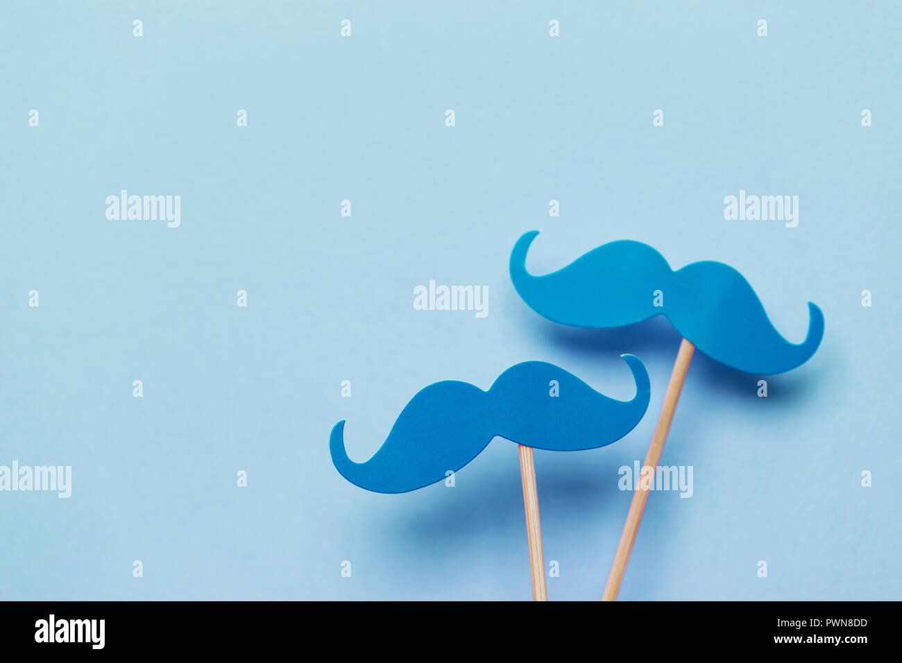 Blue moustache on a Blue background. Prostate cancer awareness month ...