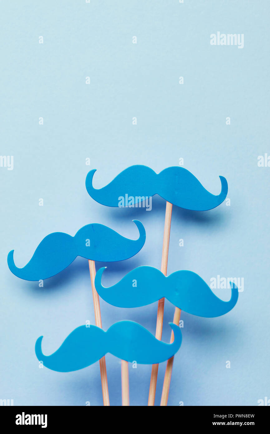 Blue moustache on a Blue background. Prostate cancer awareness month ...