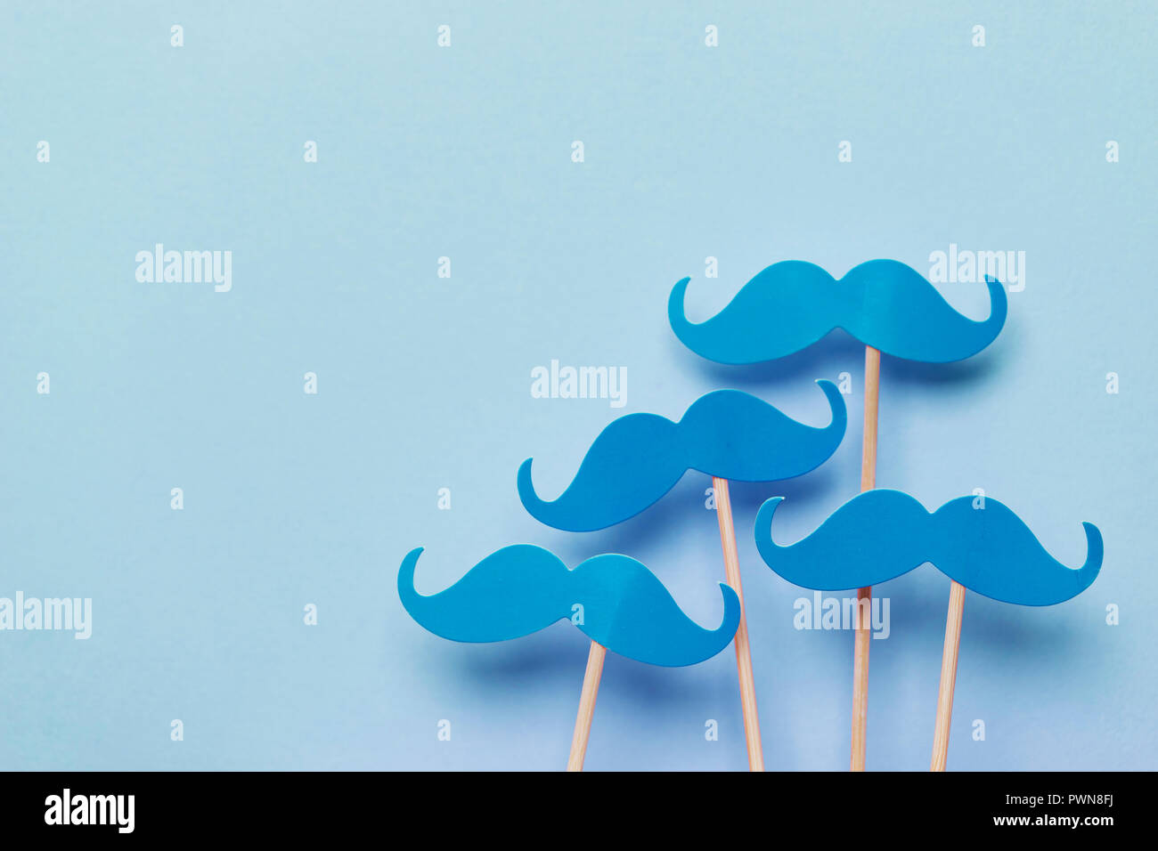 Blue moustache on a Blue background. Prostate cancer awareness month ...