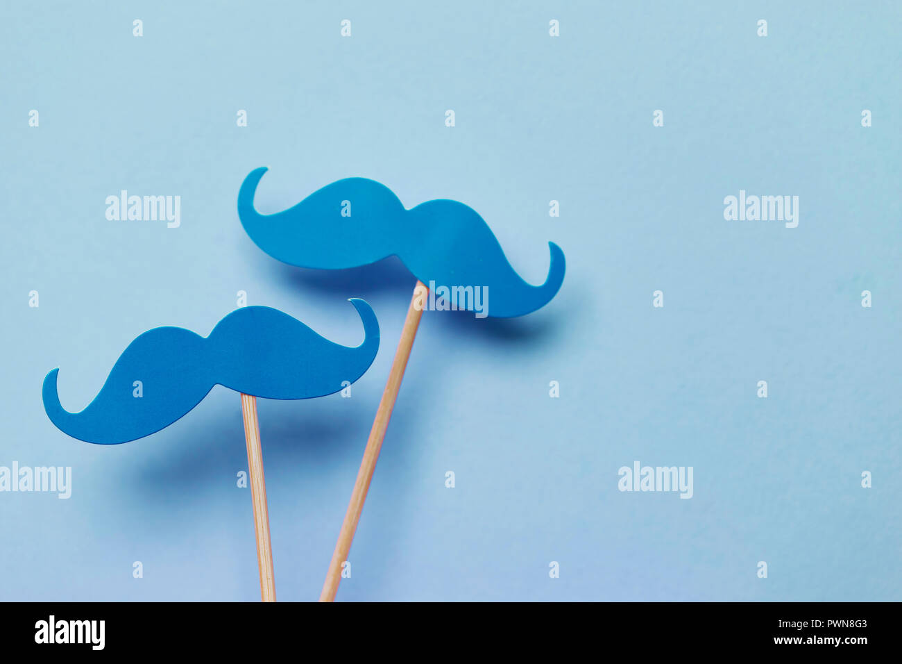 Blue moustache on a Blue background. Prostate cancer awareness month ...