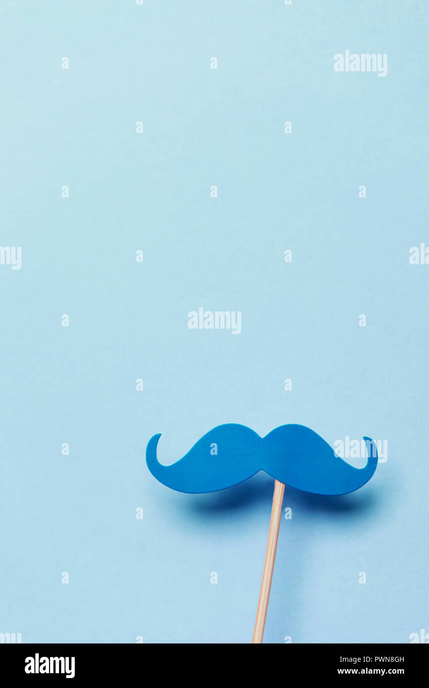 Blue moustache on a Blue background. Prostate cancer awareness month ...