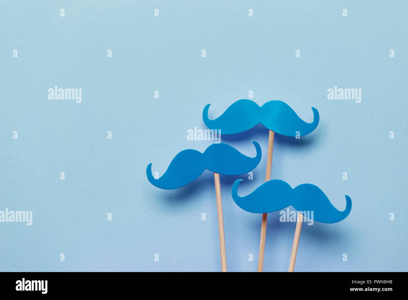 Blue moustache on a Blue background. Prostate cancer awareness month ...