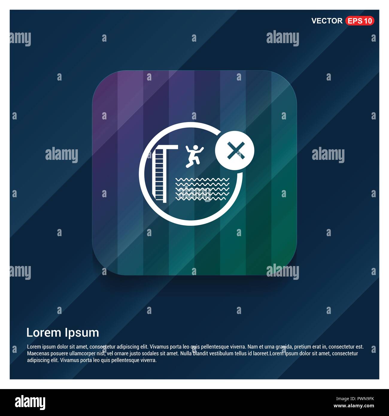 Jumping in Water Not Allowed Icon - Free vector icon Stock Vector Image ...