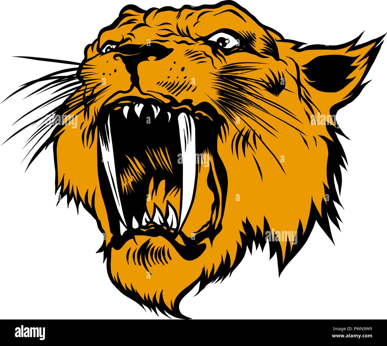 vector illustration Tiger Eyes Mascot Graphic in white background Stock ...