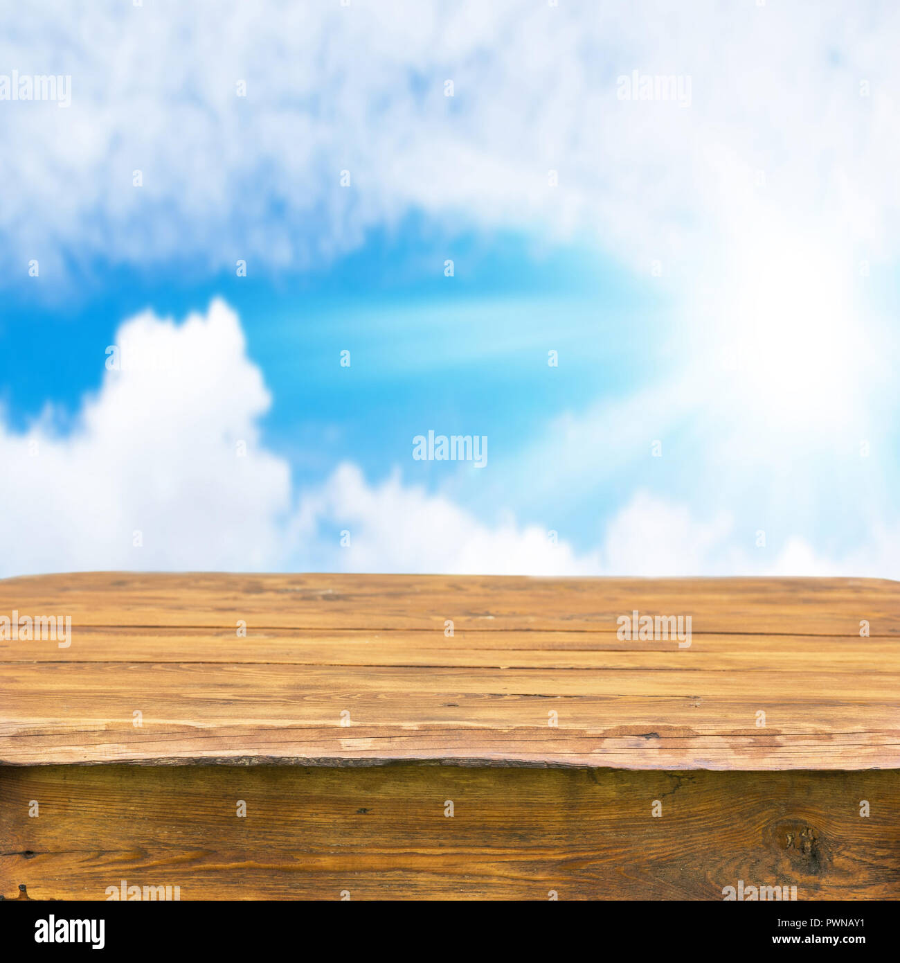 empty wooden table for display montages Stock Photo - Alamy