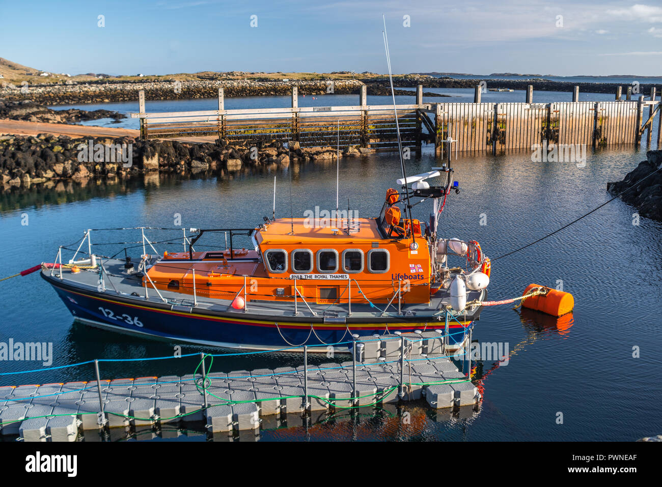 ship in the Port of Leverburgh, Isle of Harris, Outer Hebrides ...