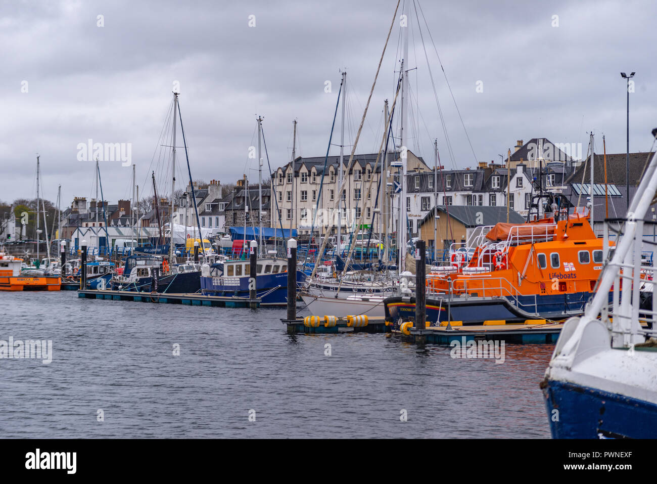Ships in the harbor of Stornoway, Isle of Lewis, Scotland, Uk Stock ...