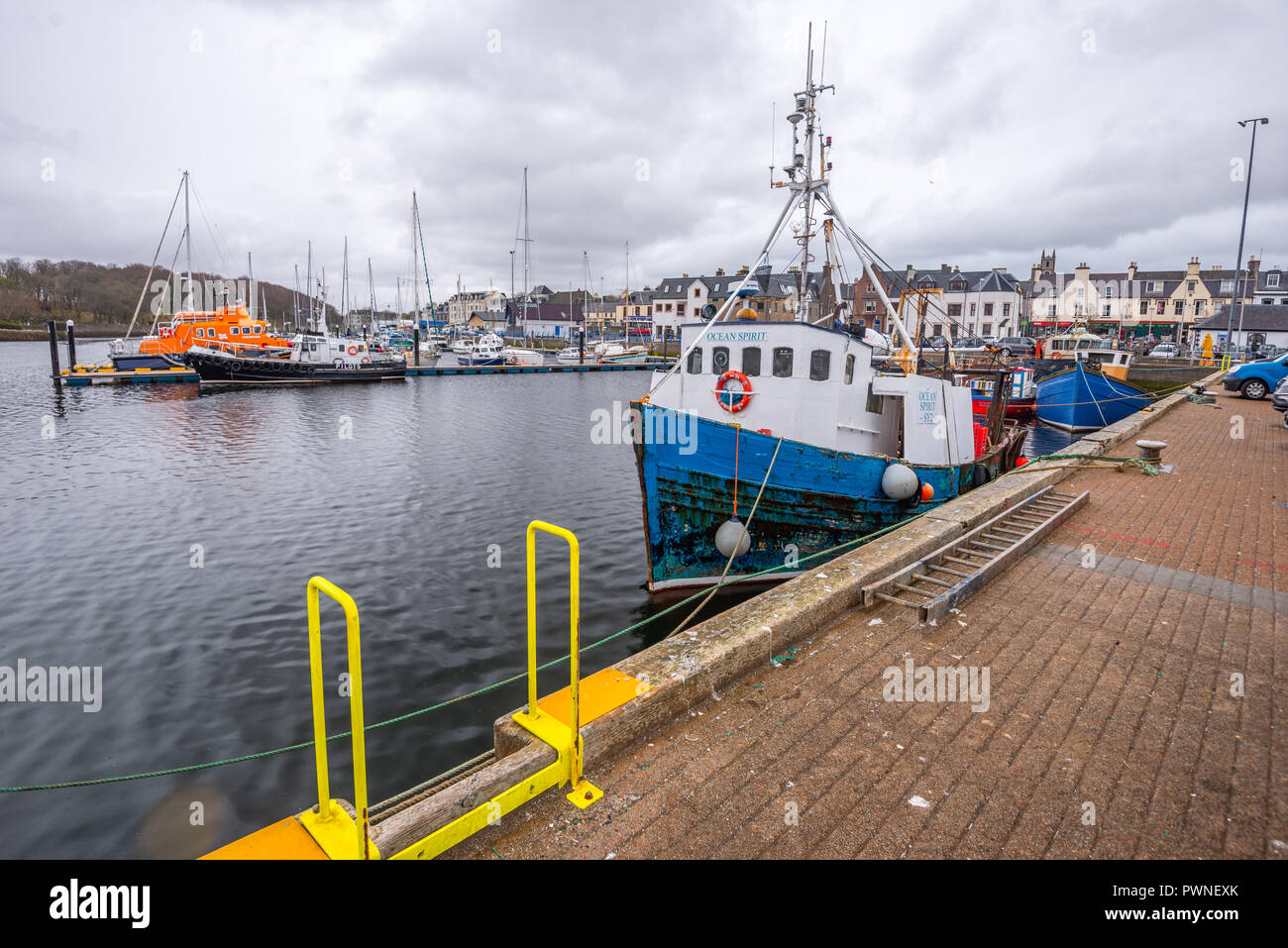 Ships in the harbor of Stornoway, Isle of Lewis, Scotland, Uk Stock ...