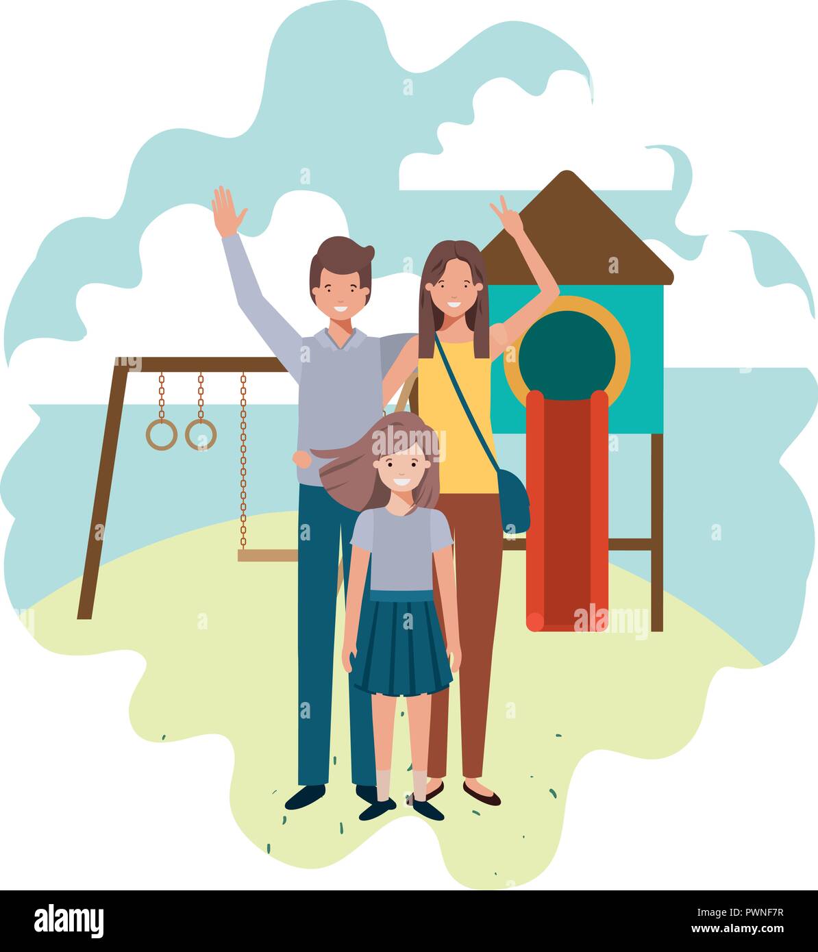 Cute girl playground Stock Vector Images - Alamy