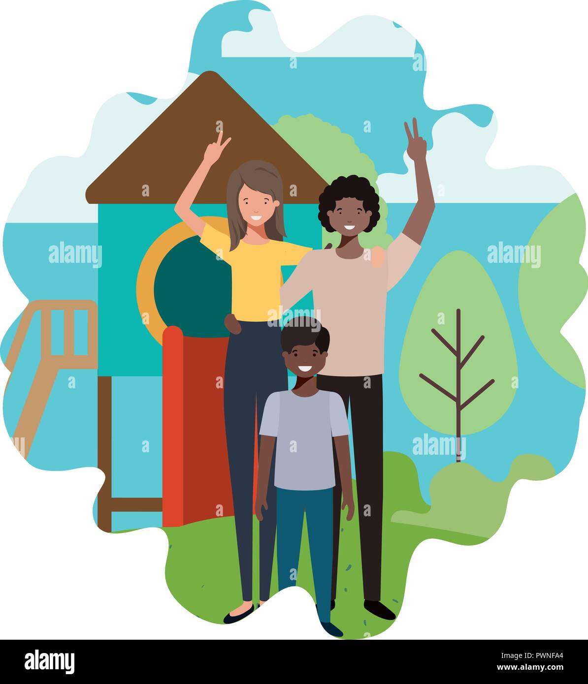 Adult play slide Stock Vector Images - Alamy