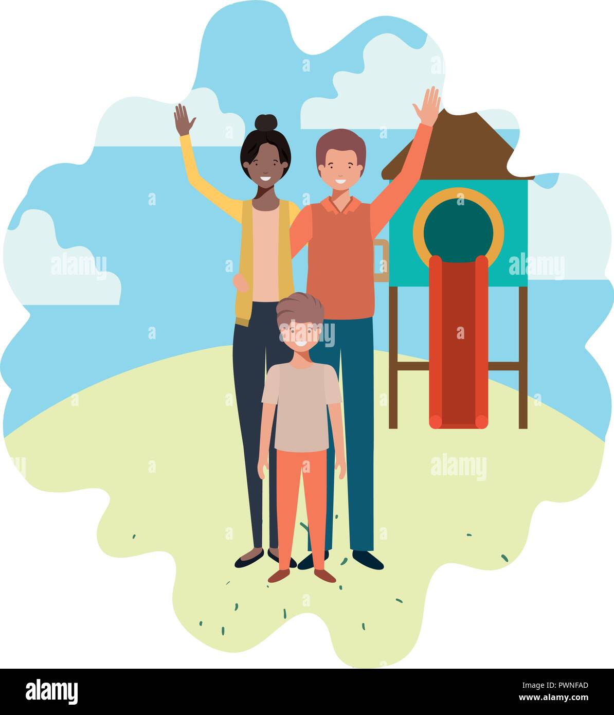 Adult play slide Stock Vector Images - Alamy