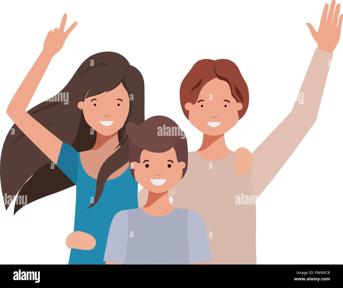 Cartoon dad waving hi-res stock photography and images - Alamy